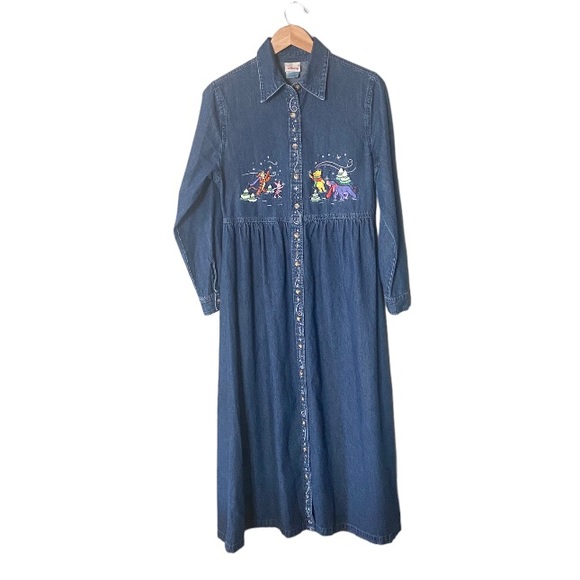 Disney | Dresses | Vintage Disney Store Winnie The Pooh Denim Christmas ...